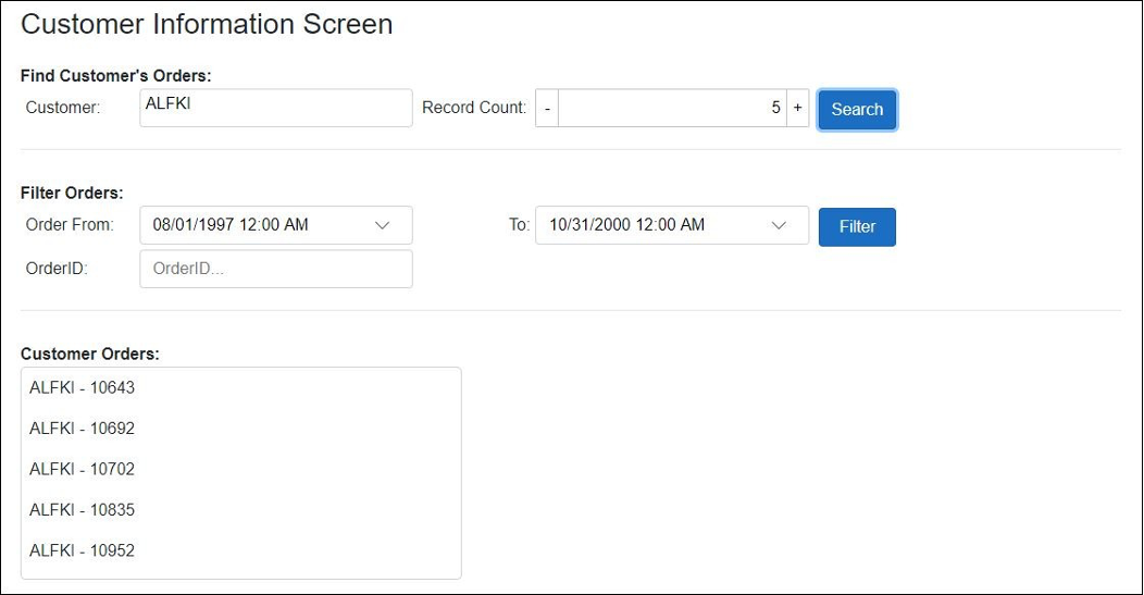Customer Information Screen Using C1 Blazor Input Controls | ComponentOne